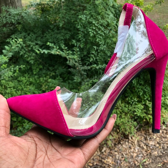 Shoes | Fuchsia Pumps With Ankle Strap | Poshmark